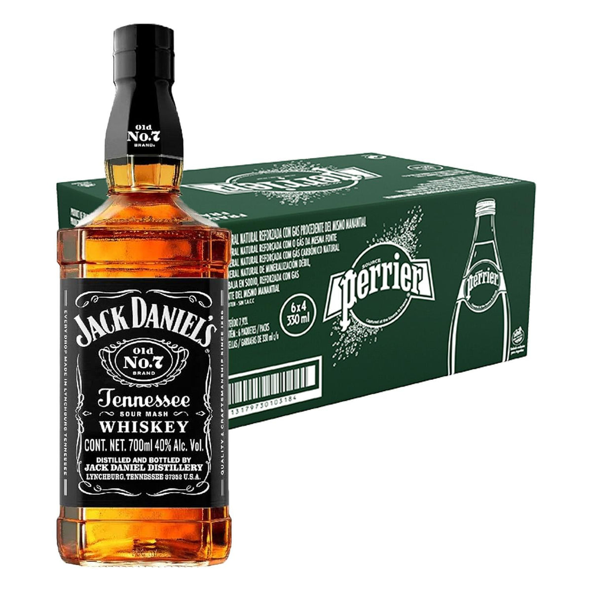 Pack 24 Agua Perrier 330 ml + Whisky Jack Daniel's 700 ml — Mutio Store