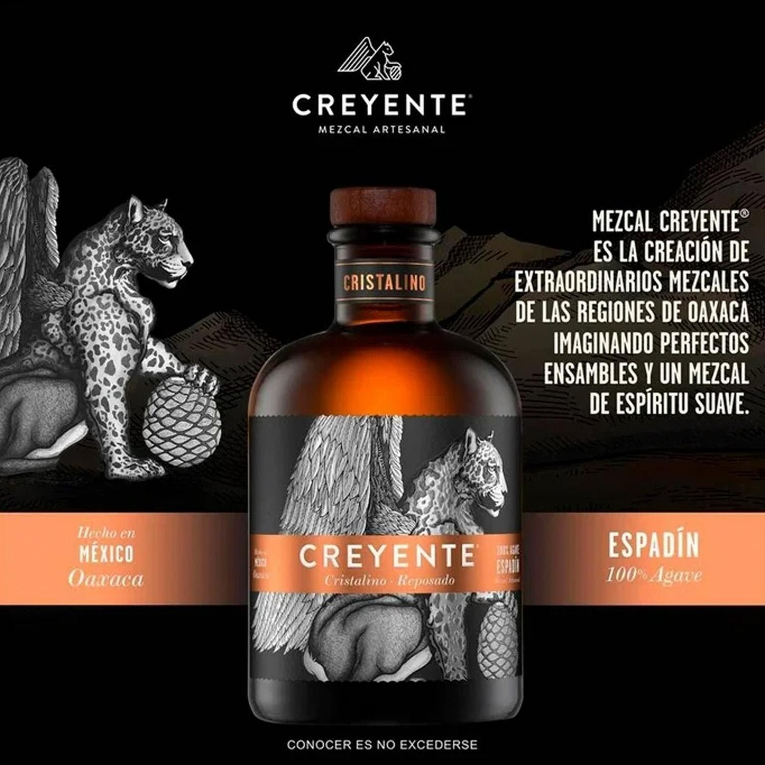 Pack de 4 Mezcal Creyente Cristalino Reposado 700 ml — Mutio Store