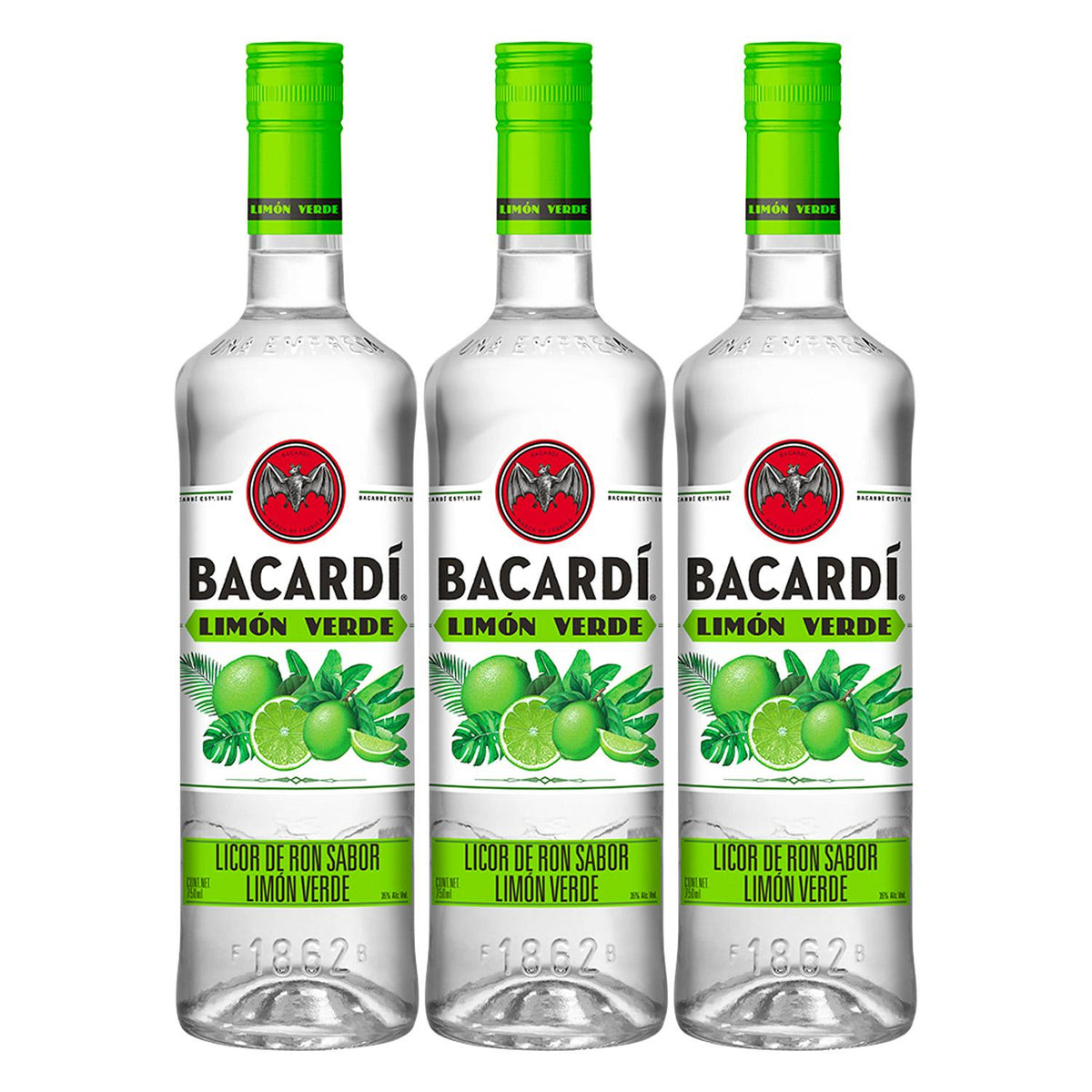 Paquete de 3 Ron Bacardi Limón verde 750 ml — Mutio Store
