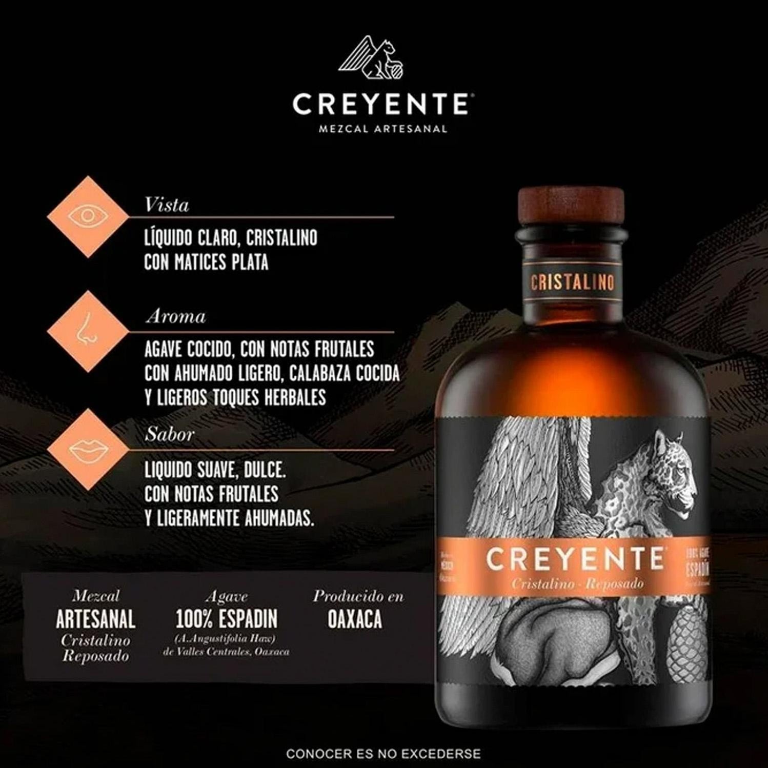 Pack de 12 Mezcal Creyente Cristalino Reposado 700 ml — Mutio Store